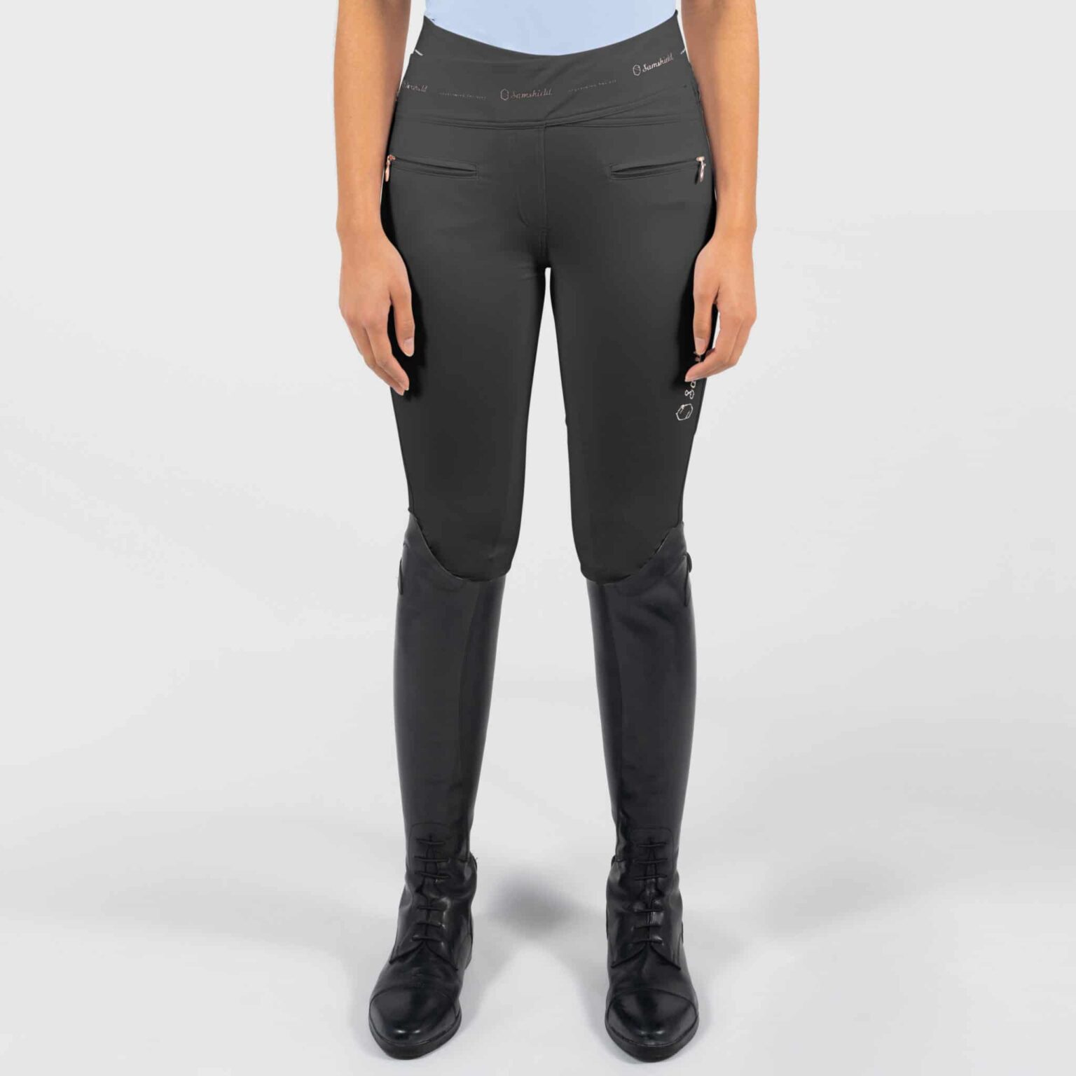 Samshield Breeches Alpha Knee Grip Anthracite/Rose Gold - Iron Horse